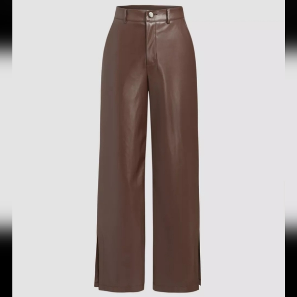 Cider | Pants & Jumpsuits | Womens Cider Solid Split Wide Leg Trousers ...